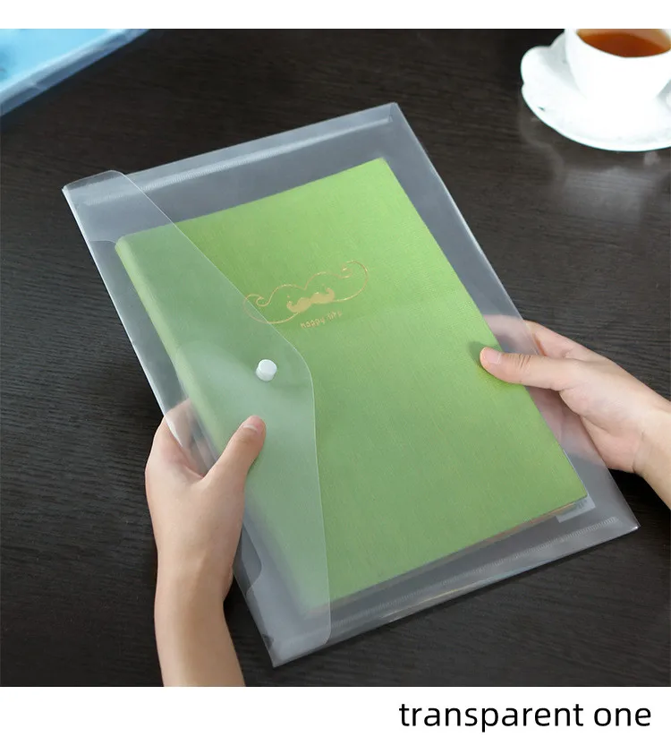 A5 Custom Made Clear Document Bag With Snaps Buttons Pvc File Envelope ...