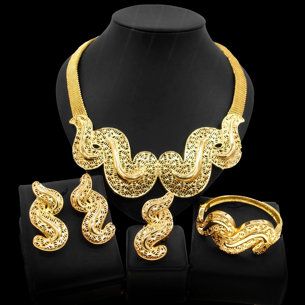 Zhuerrui Necklace Bracelet Earrings Ring Jewelry Hot Selling Italian ...