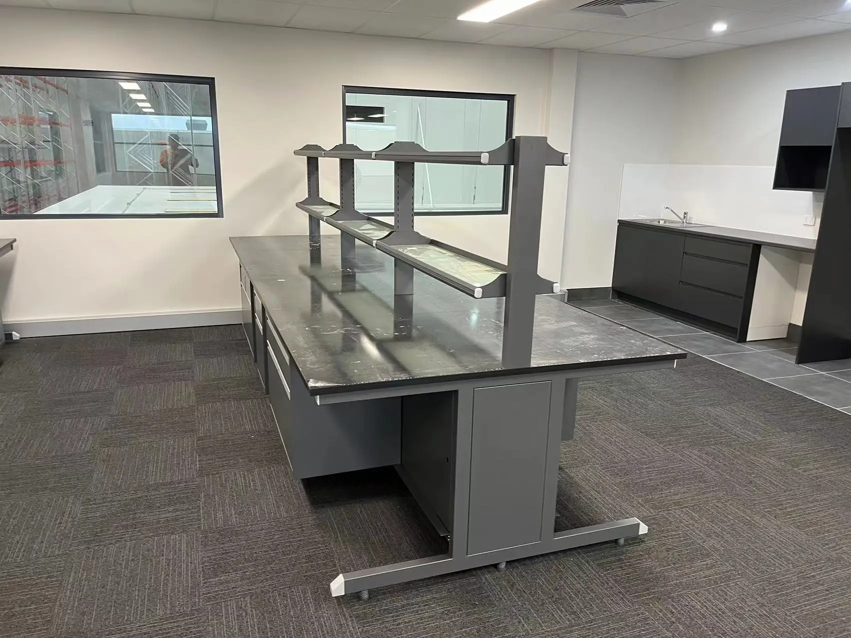 Laboratory Furniture Biology Bench C-Frame Lab Island Table with Sink ...