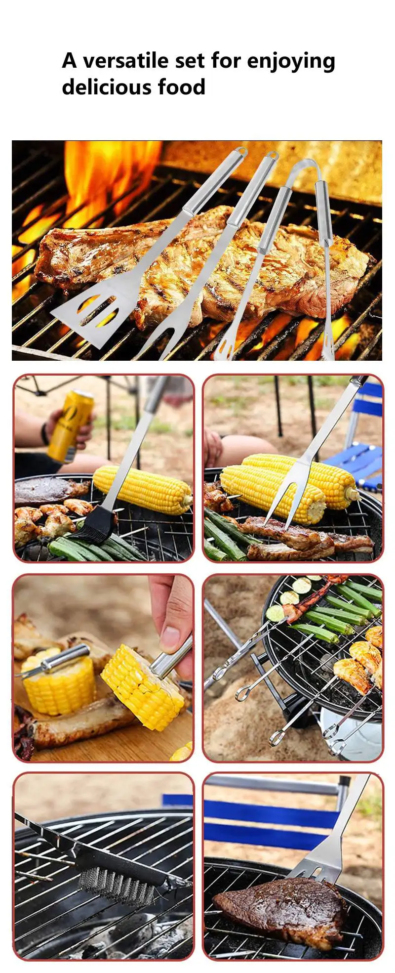 Dysc Outdoor Grill Accessories Utensils Set Stainless Steel Bbq Tools ...