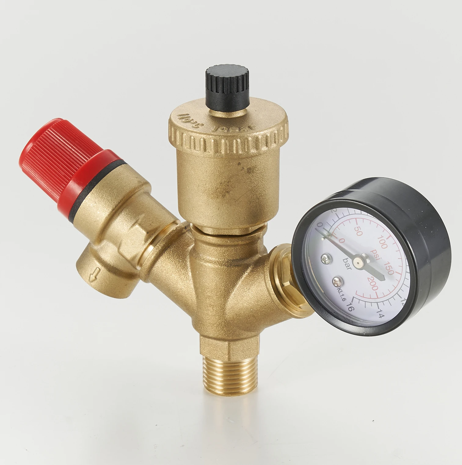 Brass Exhaust Safety Relief Valve With Pressure Gauge Boiler Valve ...