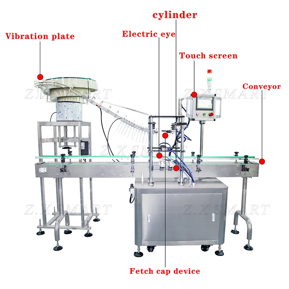 Zxsmart Capper Lotion Pump Cap Bottle Jar Dishwash Bottle Capping Machines With Cap Feeder - Buy ...