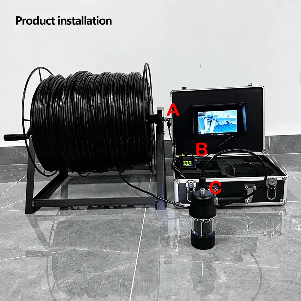 Fish Finder 7 Inch Screen 200 Meters 360 Degree Rotating Underwater ...