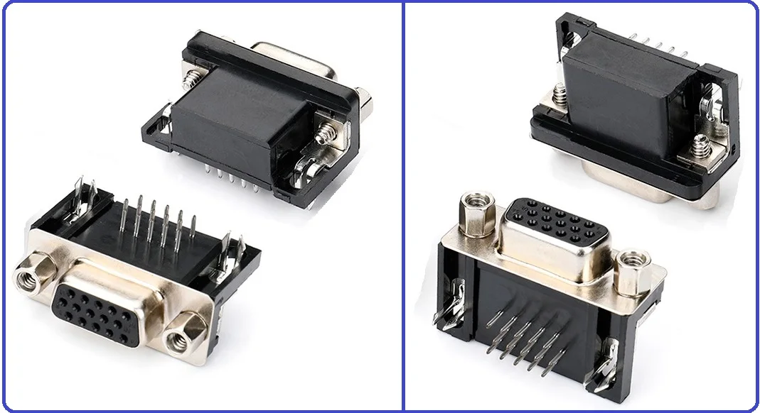 D-SUB 15pin Female Connector HDB 15pin for PCB R/A Type