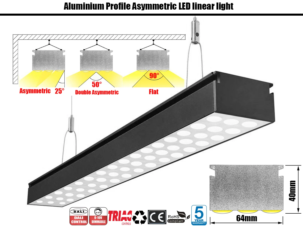 Asymmetric / Symmetry Modern LED Pendant Chandelier Linear Ceiling ...