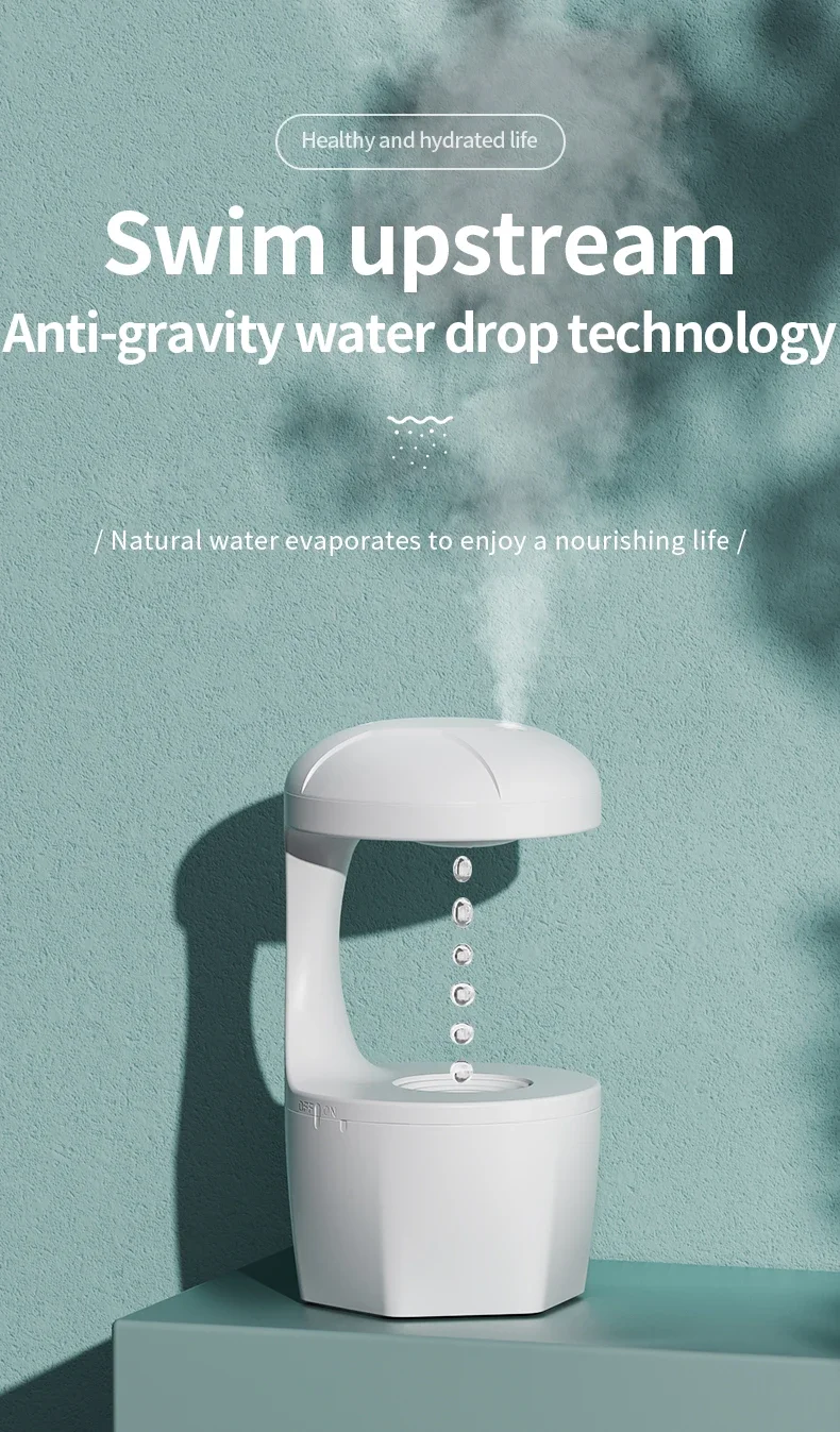 New Anti-gravity Water Droplet Backflow Humidifier Aroma Diffuser Large ...
