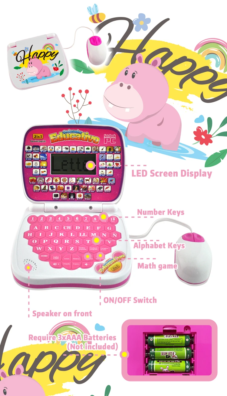 Kids Multifunction Abc Voice Laptop Machine Intelligent Educational ...