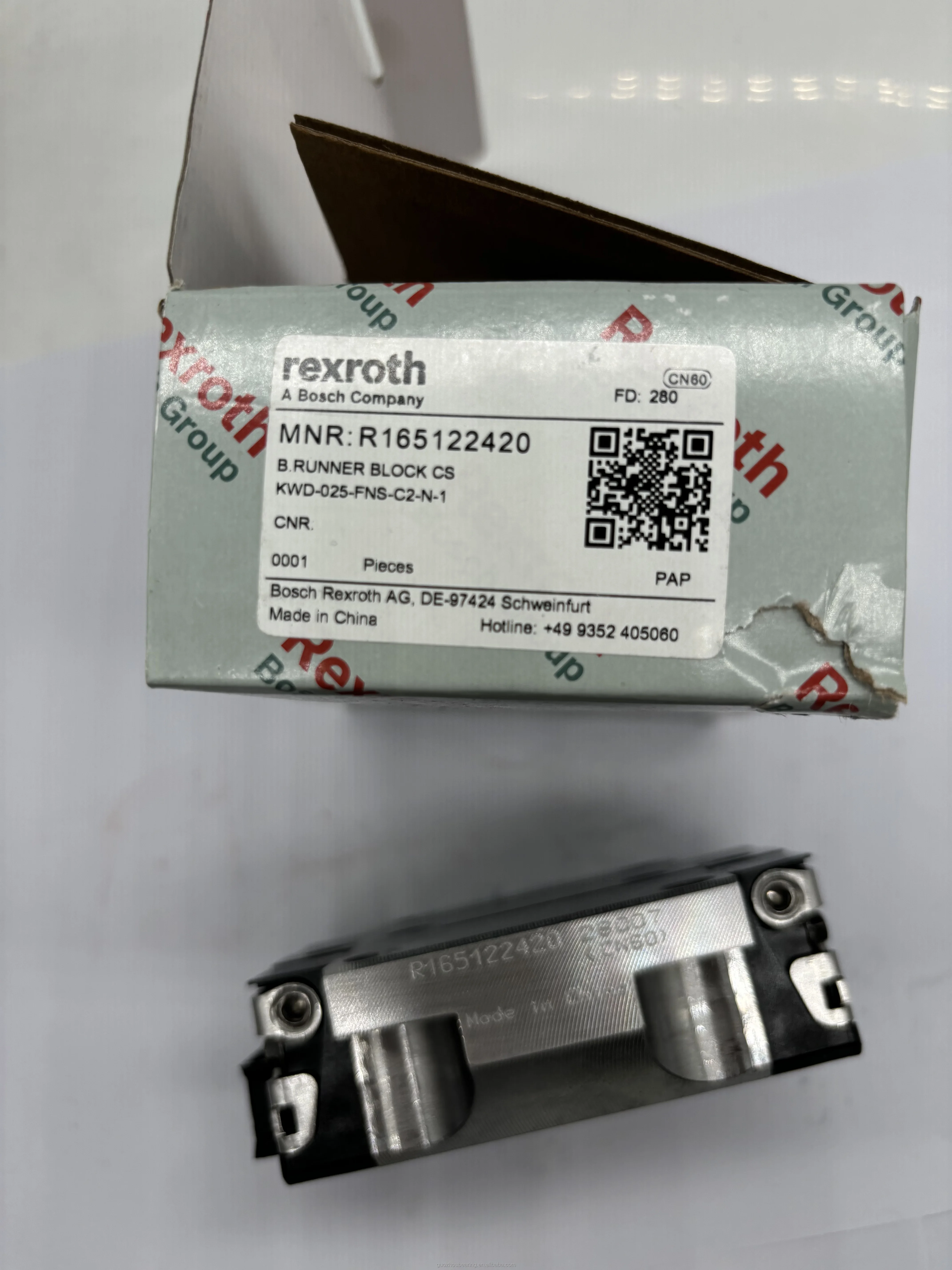 Original Rexroth Brand Linear Guide Slide Motion Block R165122420 ...