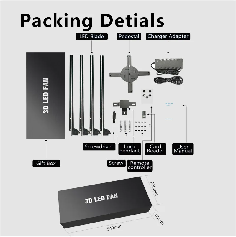 4 Blades Hd Projector Holographic Display 1920*1080 Spinning 3d ...