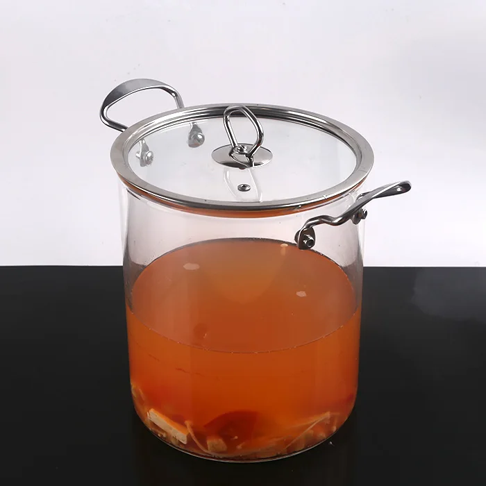 Handblown Large Size Transparent Glass Cooking Pot,Clear Glass Soup Pot ...