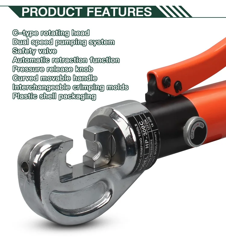 Hydraulic Crimping Tool 16-300mm2 With C-shape Rotatable Head - Buy ...