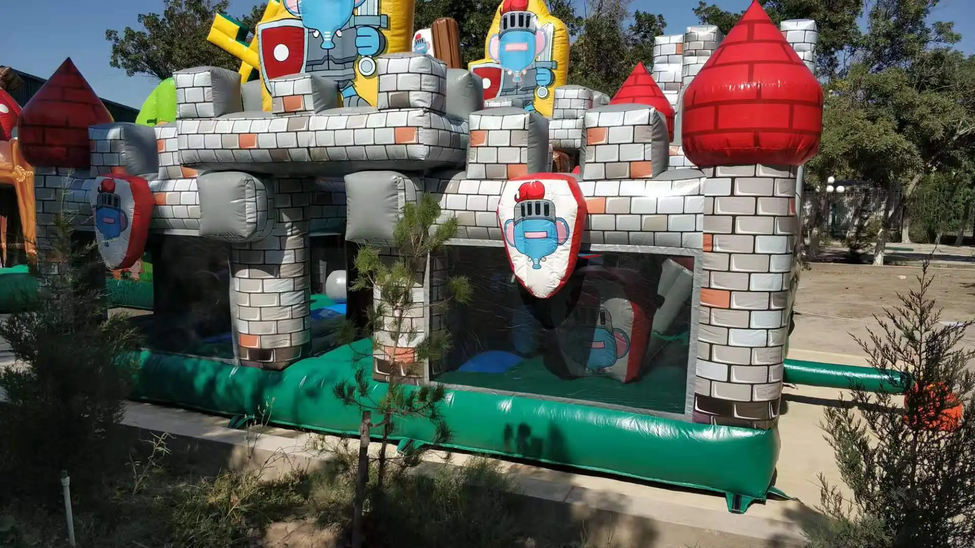 Outdoor Kids Playgrounds Equipment Inflatable Island Bounce House ...