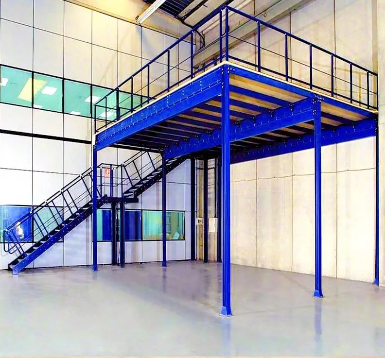 Industrial Steel Warehouse Storage Mezzanine Shelving Attic Loft Garret ...