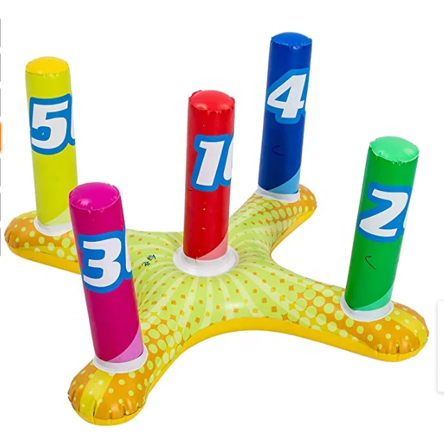 Inflatable Ring Toss Float Set Party Game Toys Kids Adults Family Pool ...