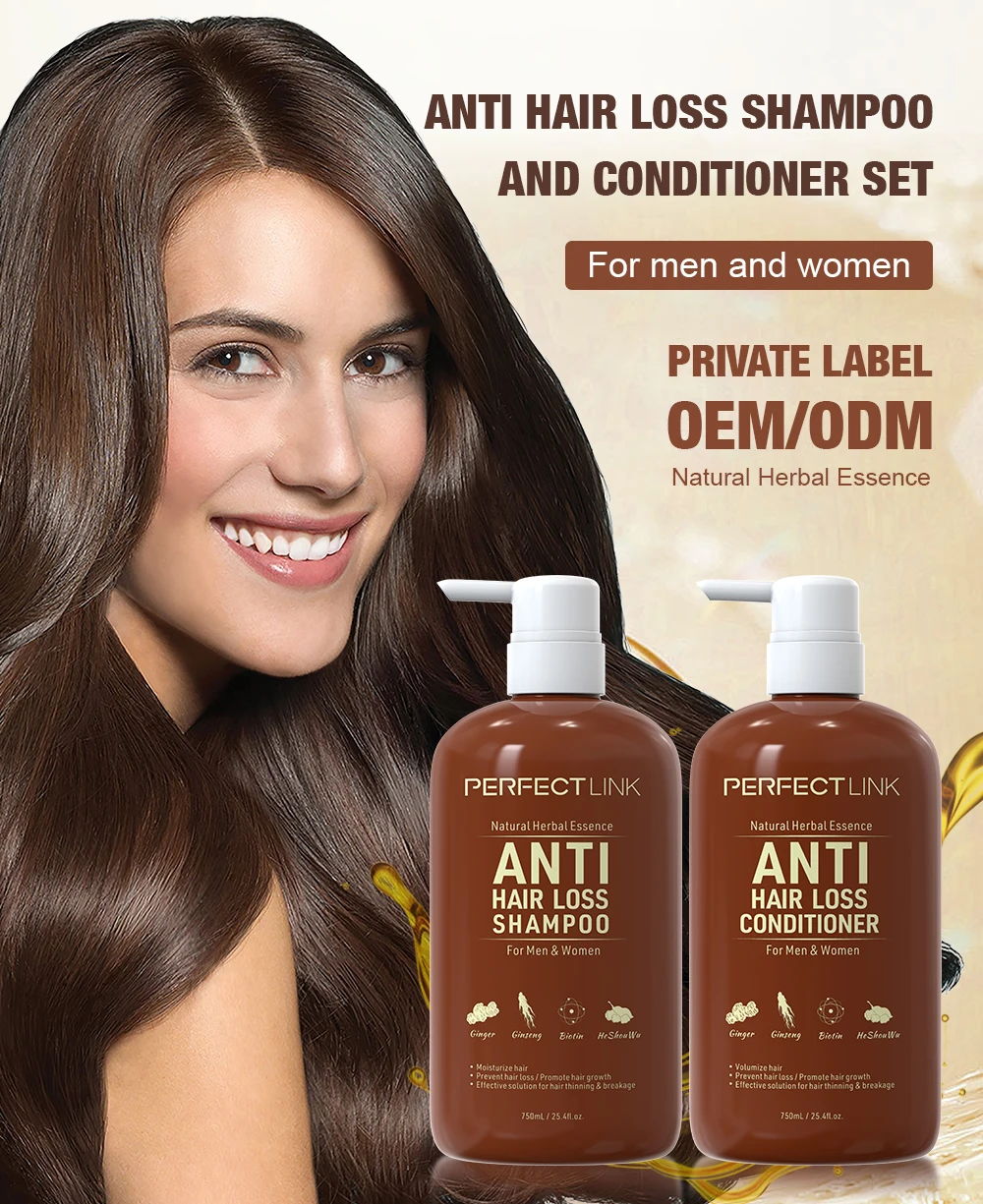 Private Label Organic Giseng Hair Growth Shampoo And Conditioner Set ...