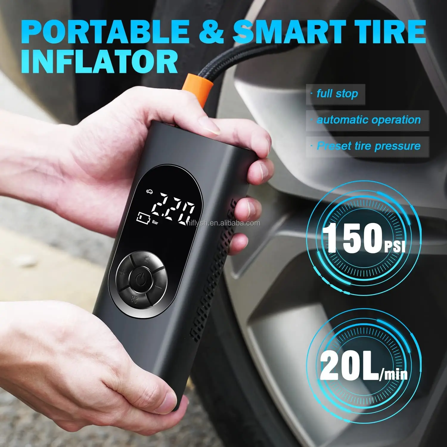 Mini 150psi Portable Tyre Inflator Tire Inflator Wireless Air ...