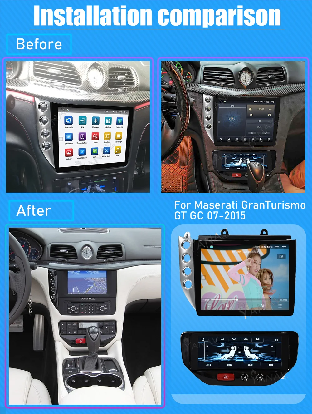 128gb Android Car Radio Ac Board Carplay Gps Navigation Head Unit ...