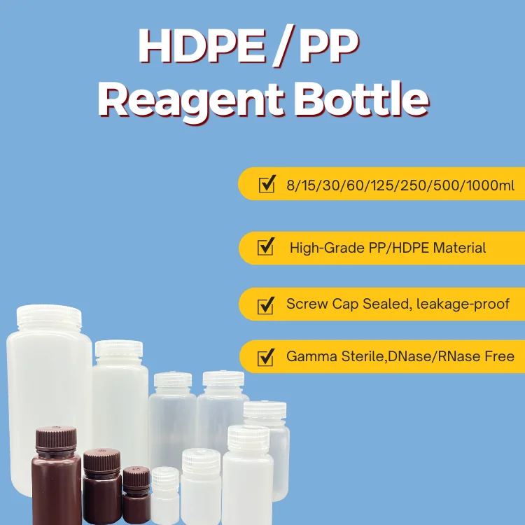 1000ml Hdpe Lab Bottles Wide Mouth Reagent Bottle Sterile For ...