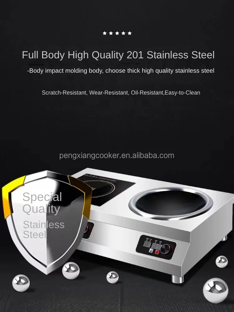 Electric Commercial Induction Hob 220v 5000w High Power One Flat One ...