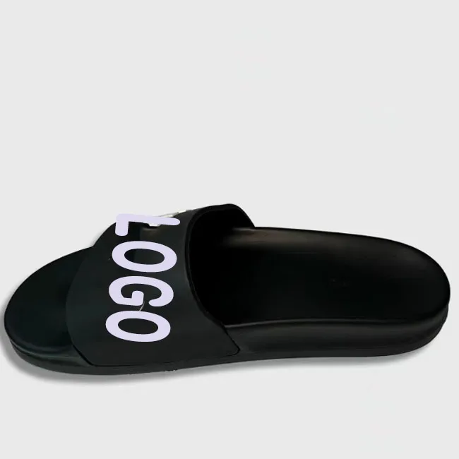 Oem Black Slide Sandals Pvc,Logo Slippers General Blank Slide Sandals ...