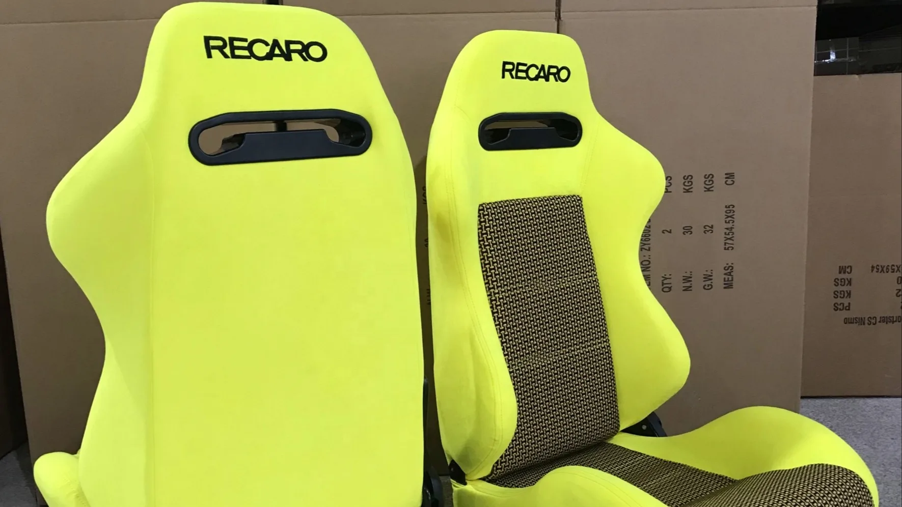 Jiabeir Universal Pair Of Customized Recaro Yellow Suede Racing Bucket ...