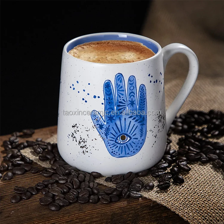 Taoxin 20oz Stoneware Coffee Mugs Blue & White Celestial Mugs For Tea,Latte,And Hot Chocolate ...