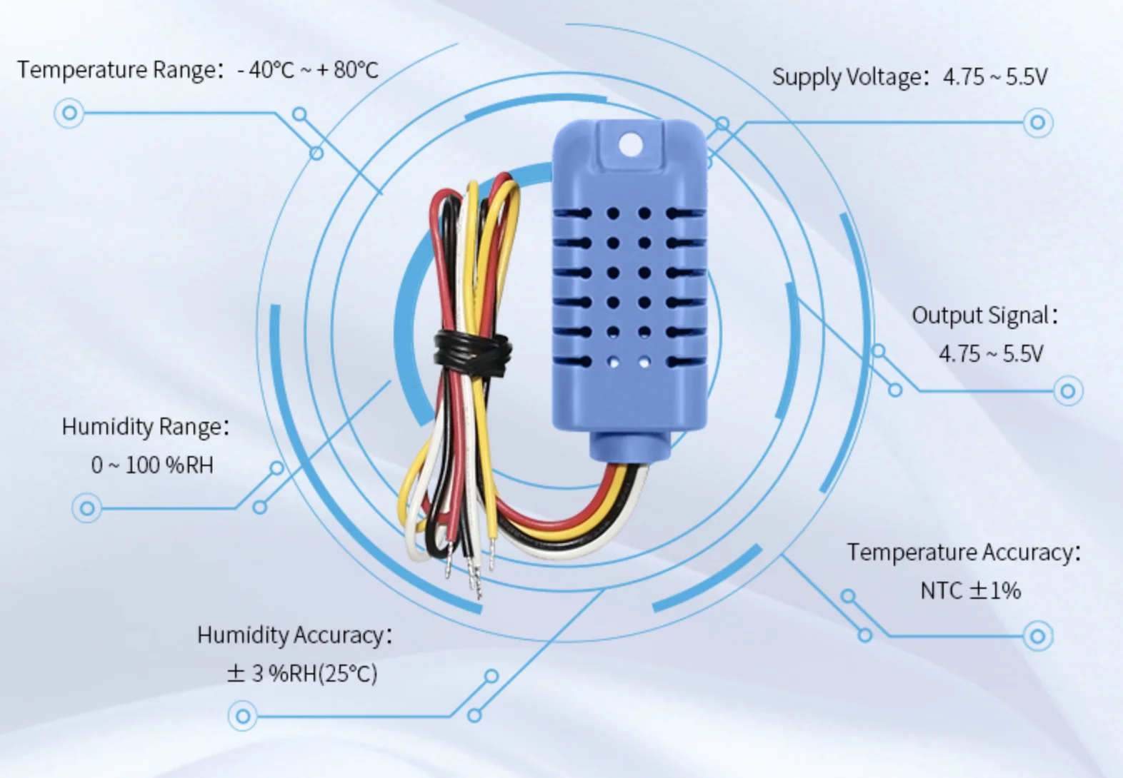 Sensor De Temperatura Y Humedad Am1011a Interfaz Analógica Salida De ...