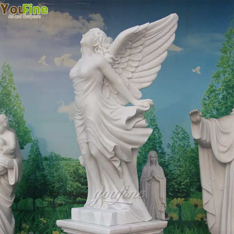Custom Life Size Handcarved Marble Garden Angel Statue for Sale ...