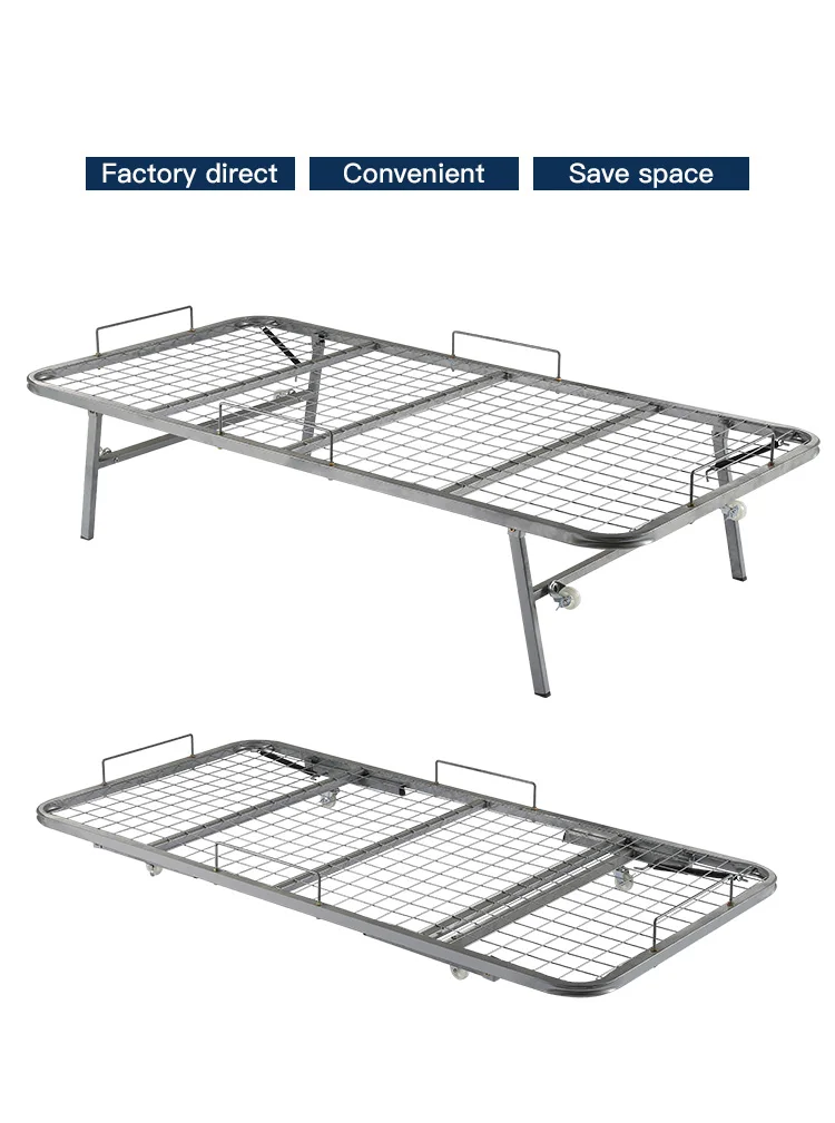 Single Gray Iron Net Movable Foldabel Collapsible Metal Bed Frame - Buy ...