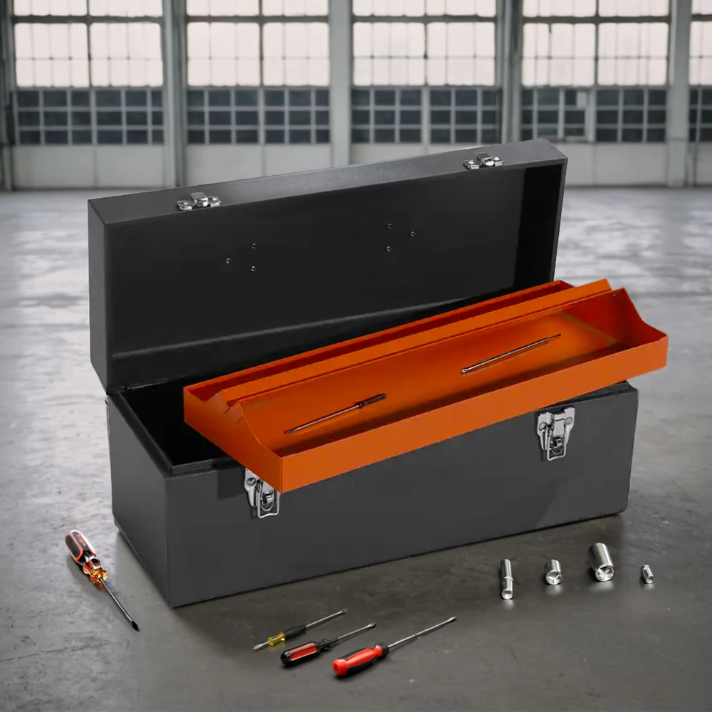Heavy-Duty Mechanical Metal Tool Box with Handles for Outdoor Household ...