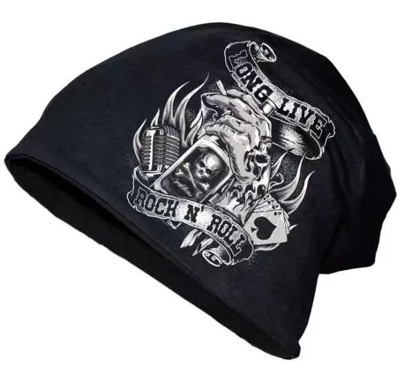 Halloween Streetwear Skull Caps Skully Hat Reversible Beanie Plain Dyed ...