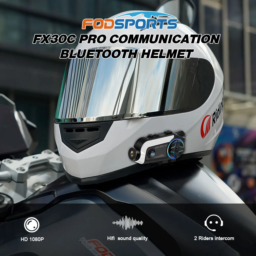 2 Riders Fx30c Pro Fodsports Helmet Intercom Bluetooth Wireless ...
