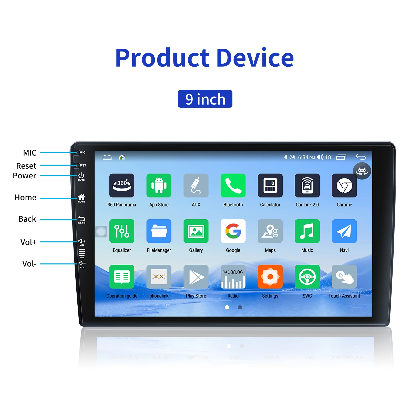 Universal Auto Android Car Radio 9" Qled Multimedia Palyer Touch Screen ...