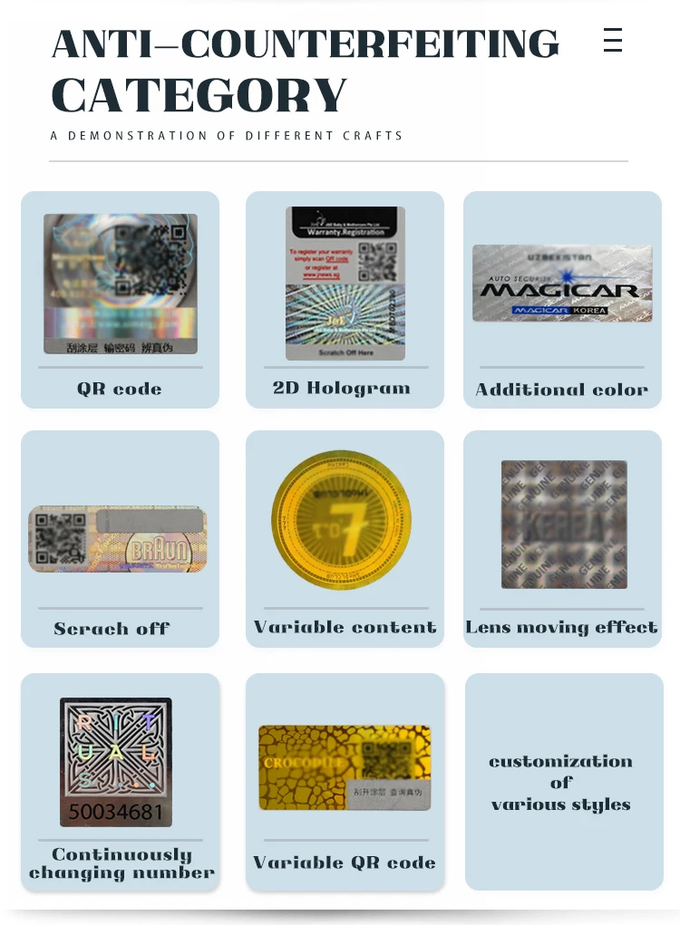 Custom Logo Vinyl Adhesive Laser Hologram Tamper Evident Void Security ...