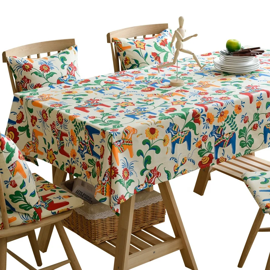 Custom Printed Cotton Tables Cloths Covers 90x140 Rectangle Dining ...