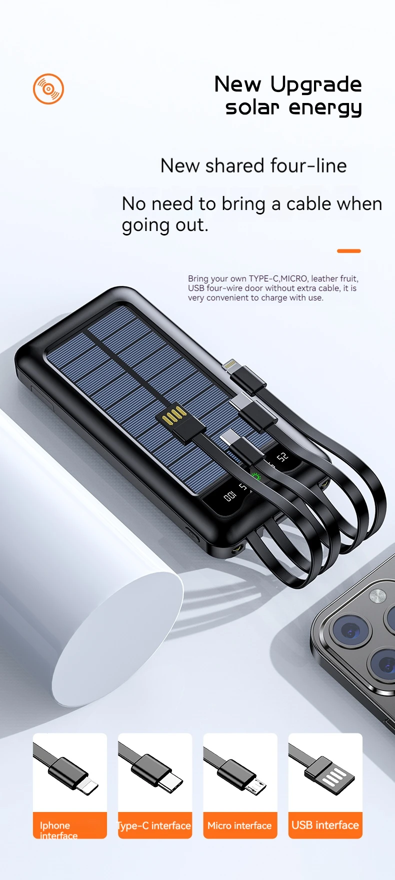 Factory Price Solar Power Bank 10000mah Solar Power Banks Double Led ...