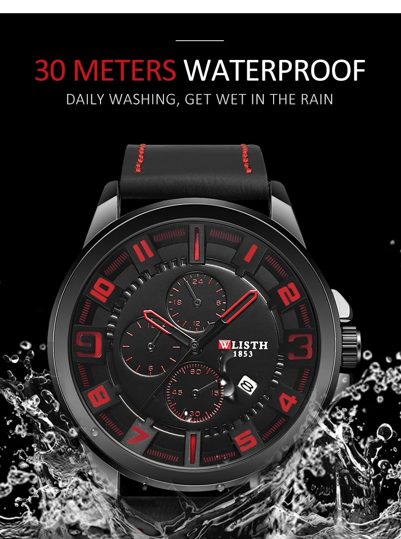 WLISTH Men's Luxury Watch - Waterproof Quartz Chronograph