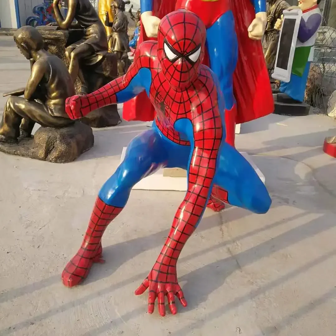 Life Size Resin Movie Hero Statue Fiberglass Spiderman Statue Sculpture ...