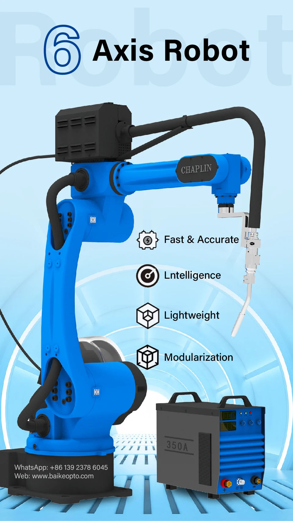 6-axis 1510mm Weld Robot Manipulator Six Axes Robotic Kits Payload 10kg ...