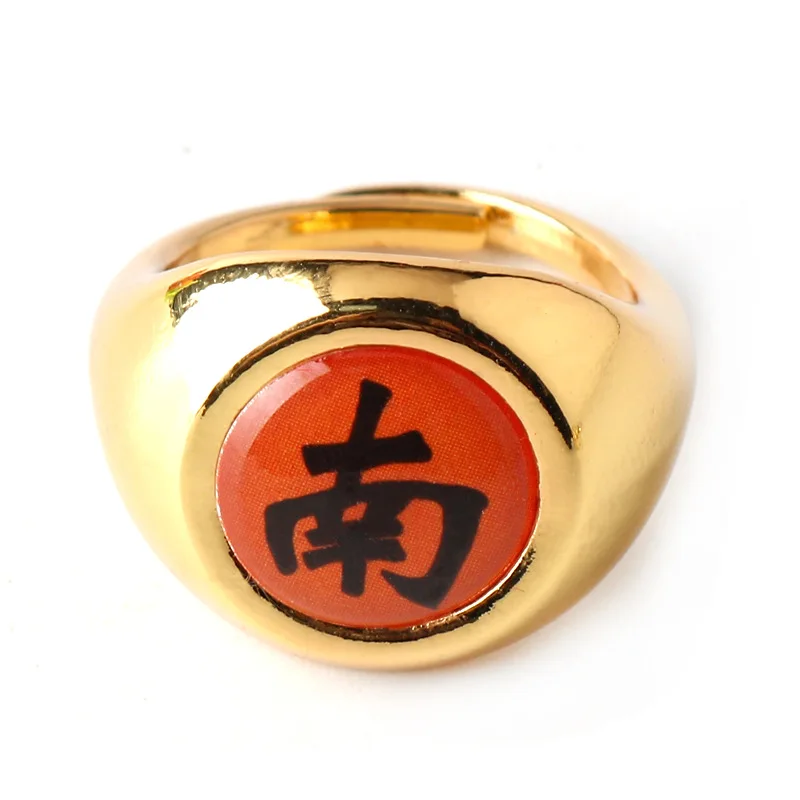 Newest Gold Plated Anime Akatsuki Rings Adjustable Itachi Uchiha Ninja ...