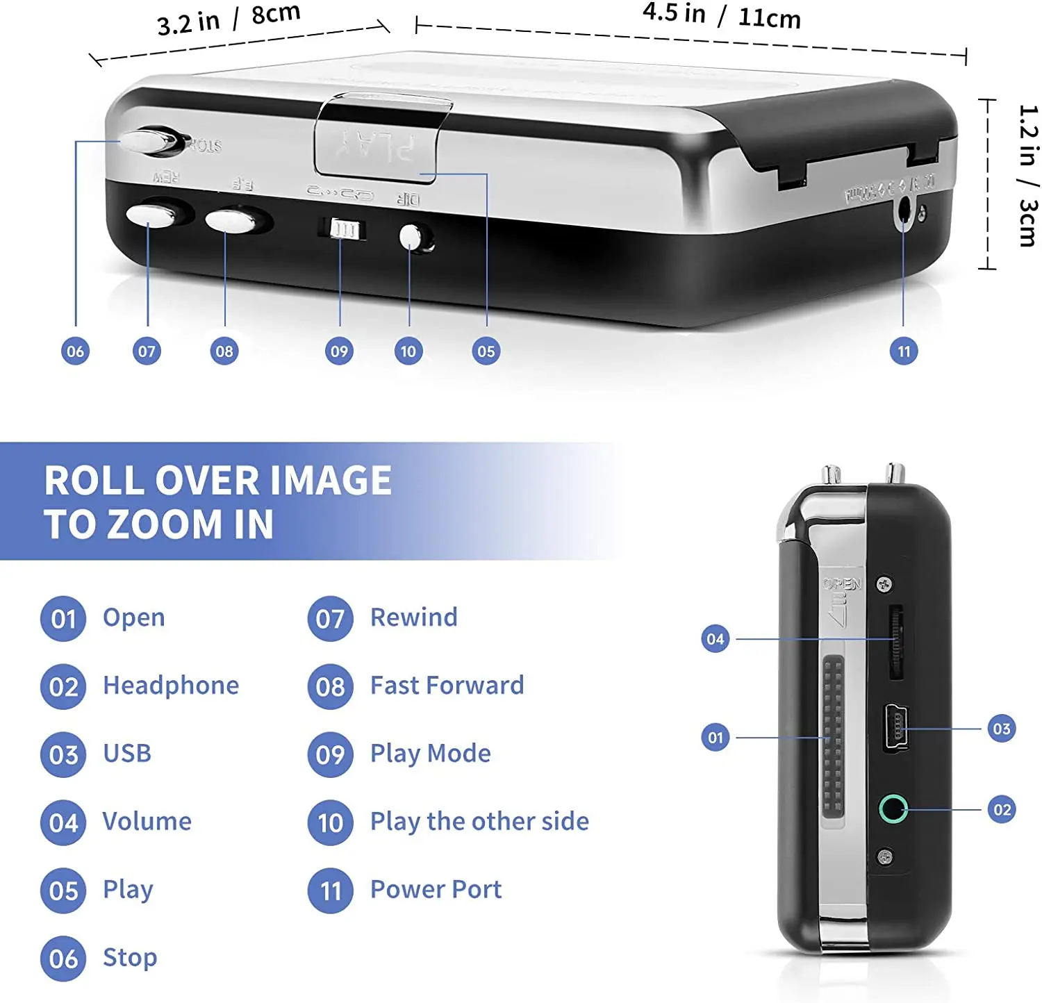 Portable Walkman Auto Reverse Cassette Player With Earphone,Tape ...