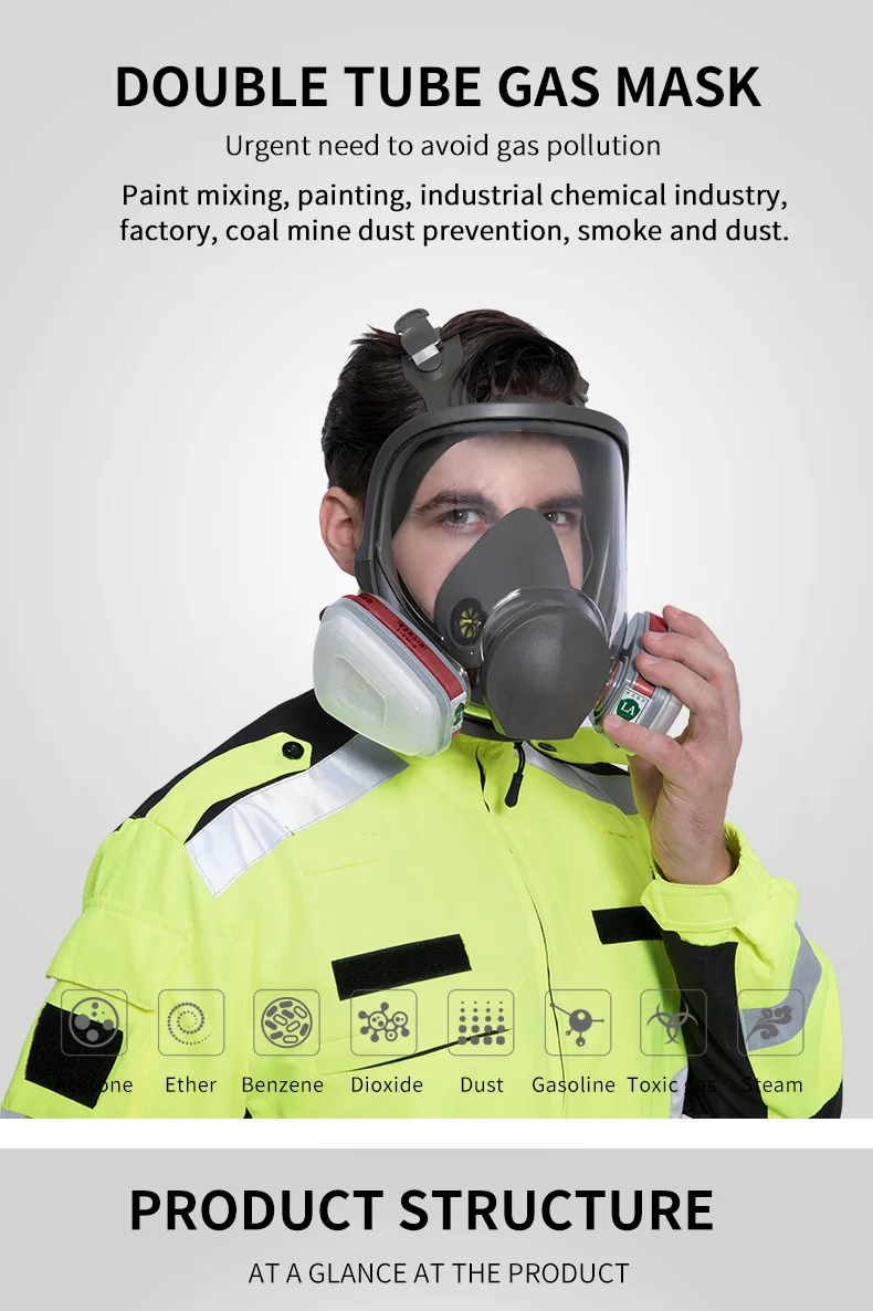 Wejump Chemical Formaldehyde Prevention Full Face Mask with Wide Field ...