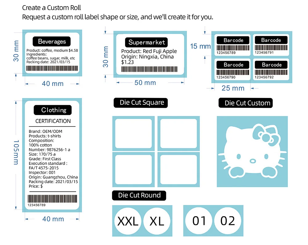 Waterproof PVC Adhesive Barcode Stickers - Customizable