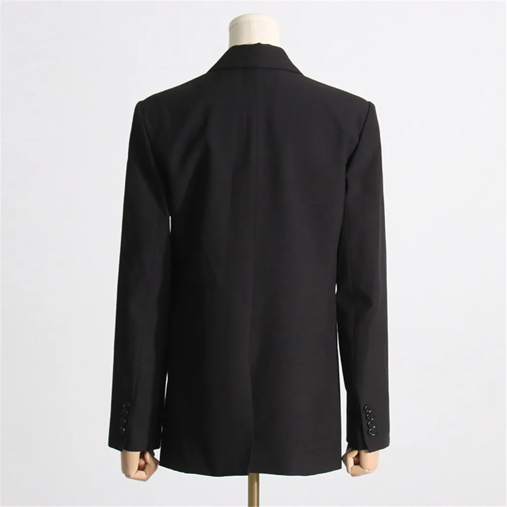 Women Hollow Out Expose Waist Blazer Office Lined Single Breasted Slim ...