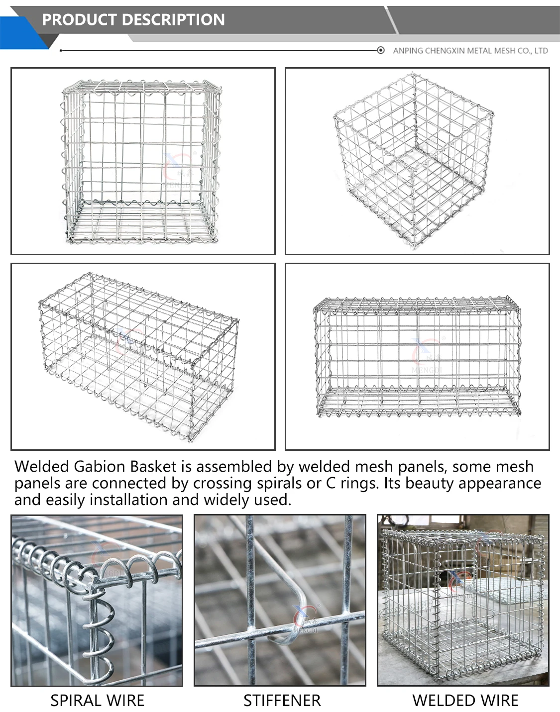 Welded Wire Mesh Retaining Wall Blocks 1x1x2m Gabion Basket for ...