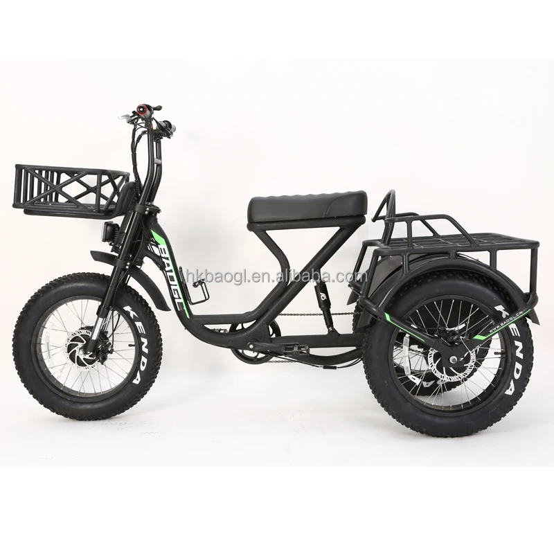 Electric Tricycle Hunting Cargo Electric Trike 20 Inch Fat Tire ...