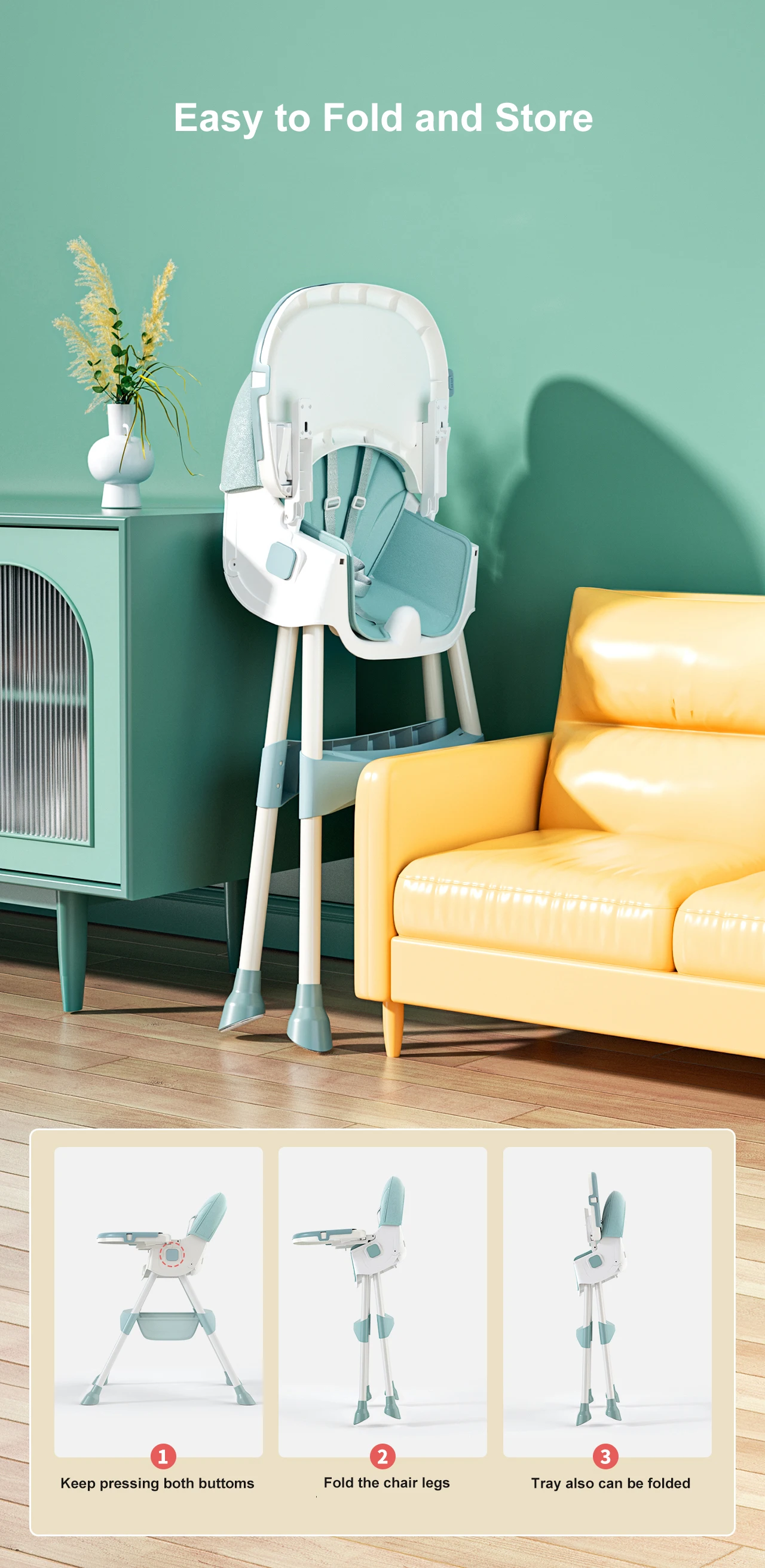 New Design Multifunction Baby Dining Chair Height Adjustable Safety ...