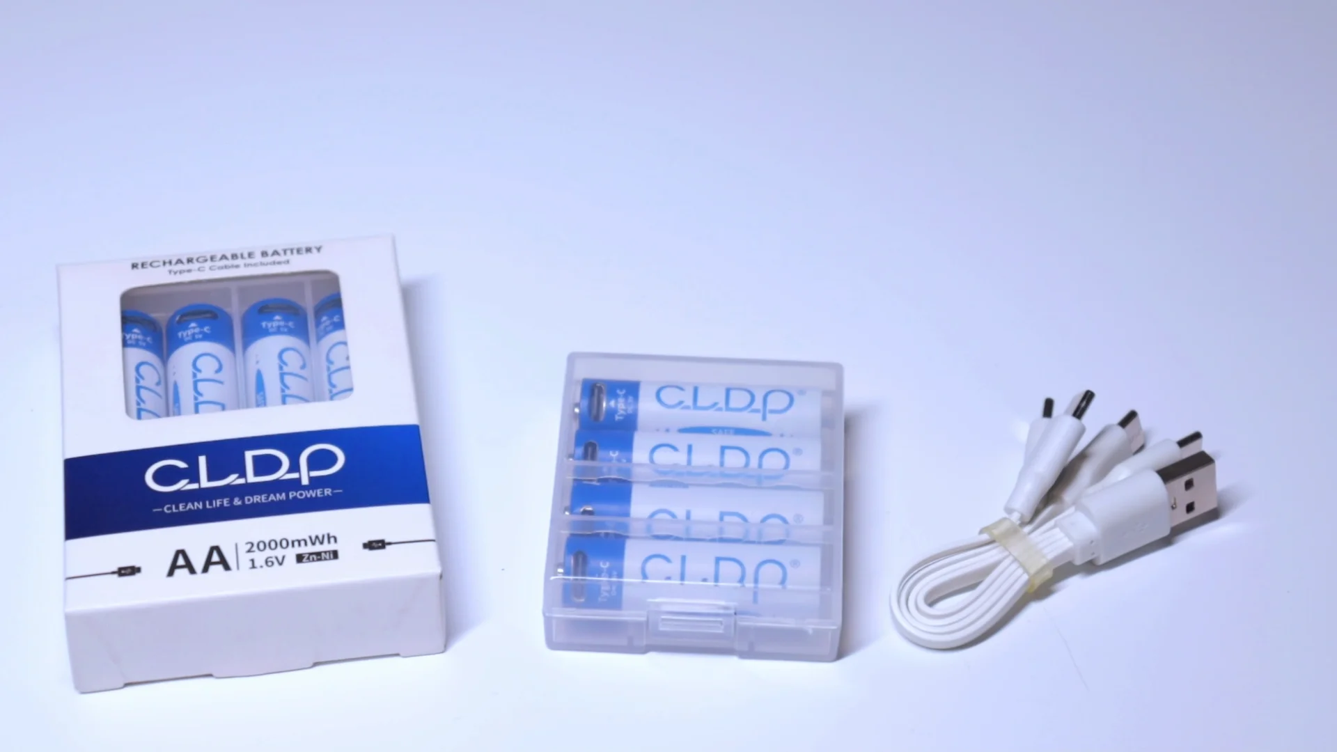 4pack Card Packing Cldp 1.6v Zinc Nickel Aa Usb Rechargeable Batteries ...