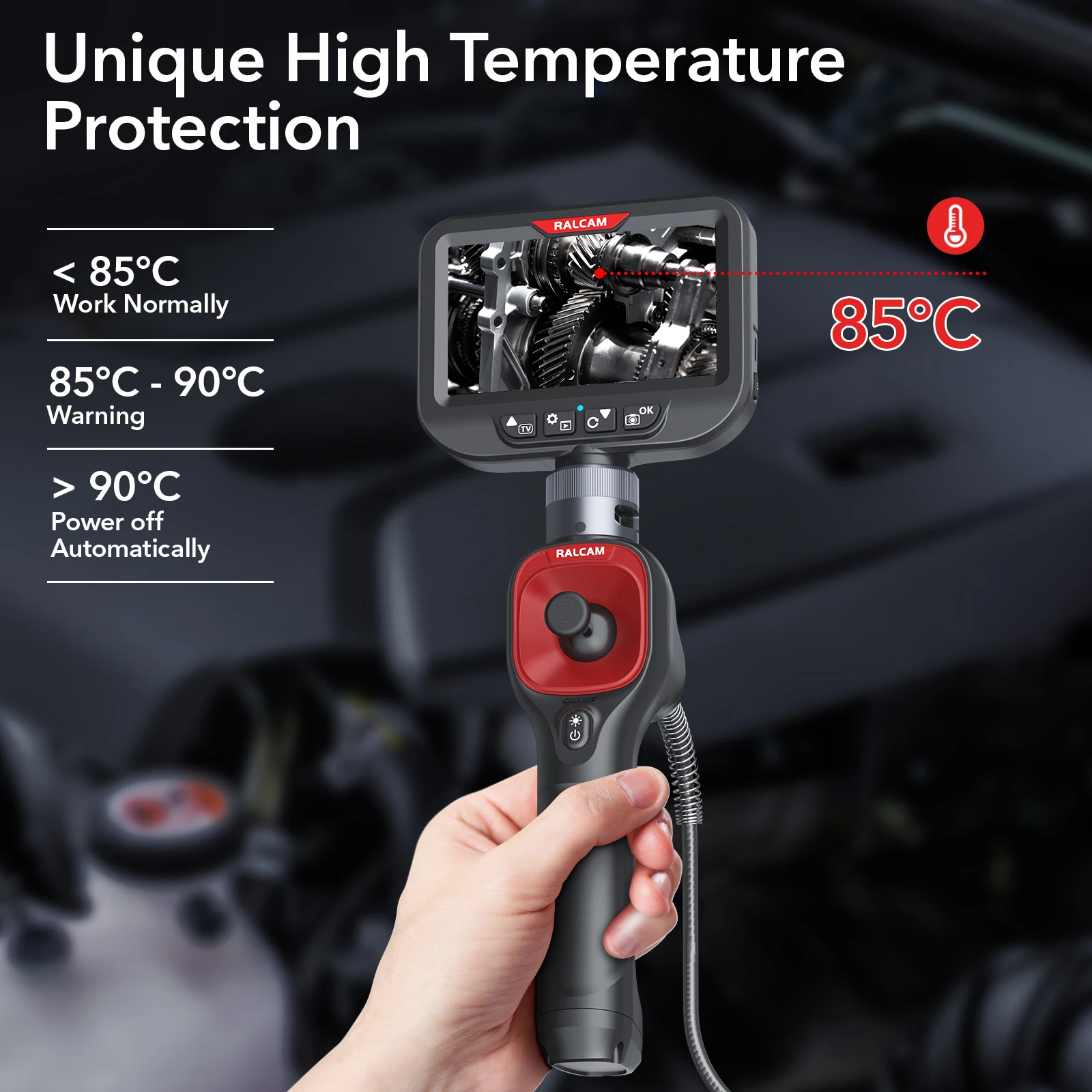 Ralcam 360 Degree Articulating Joystick Engine Cylinder With 4.3inch ...