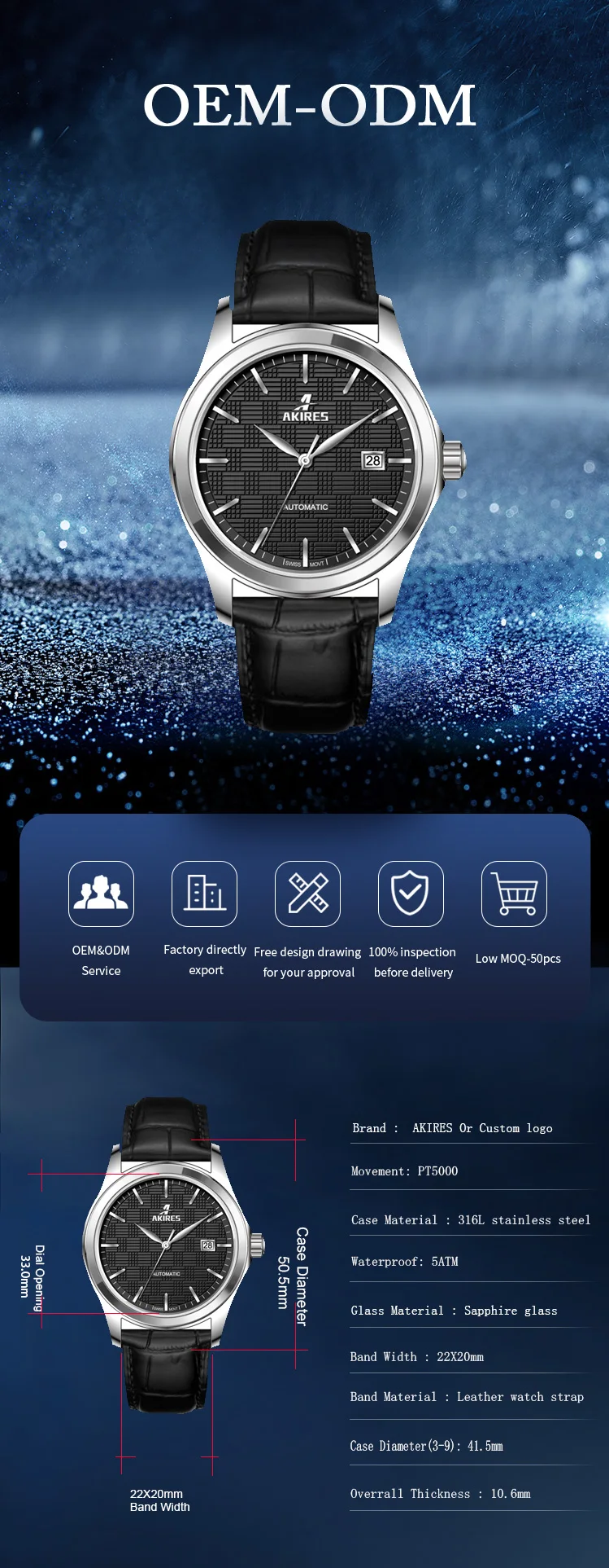 Men Business Watch 3135 Movement Private Label Classical Watches High ...